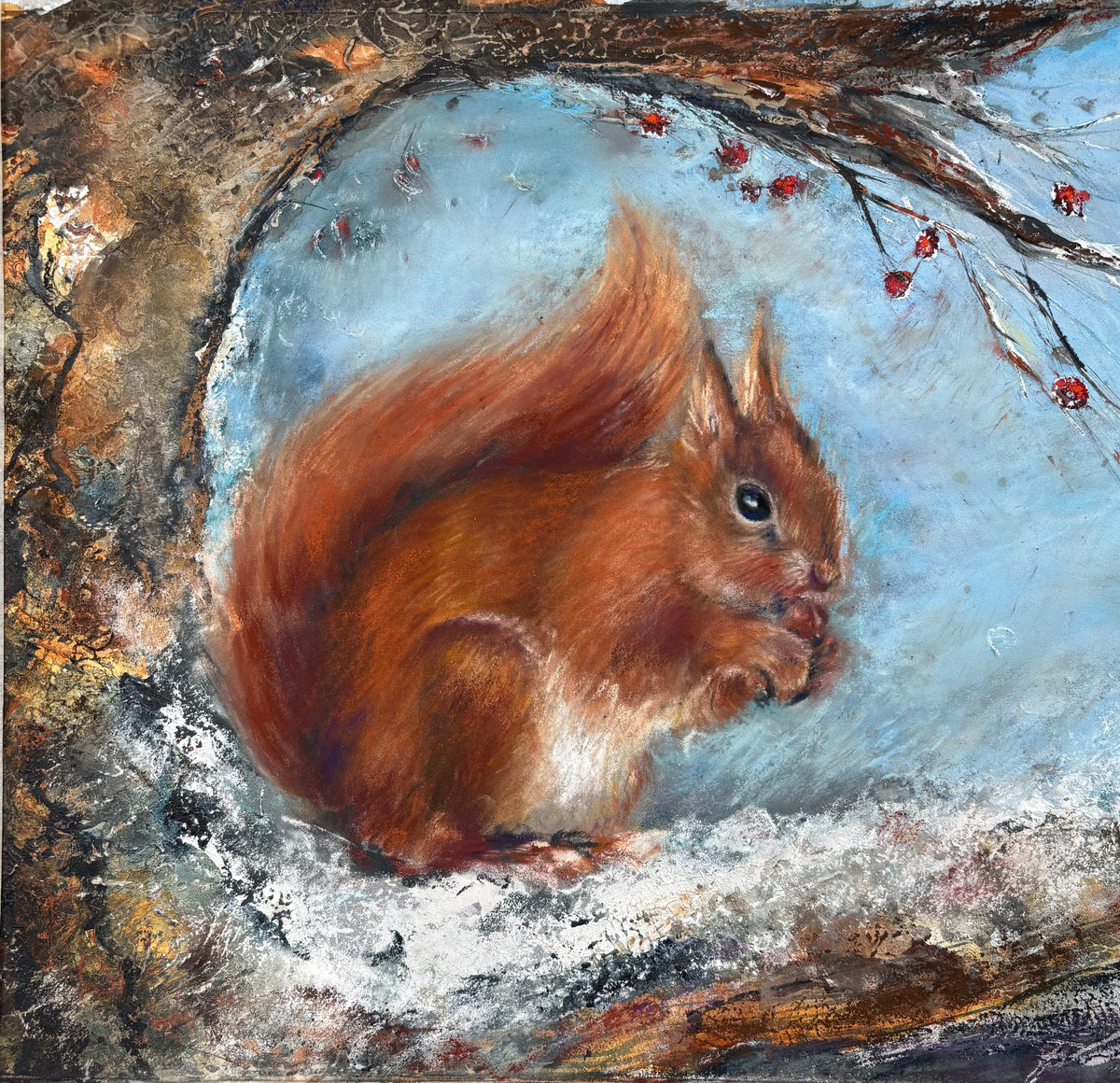 Wiwer Goch yn y Gaeaf / Red Squirrel in Winter – Oriel Plas Glyn y Weddw